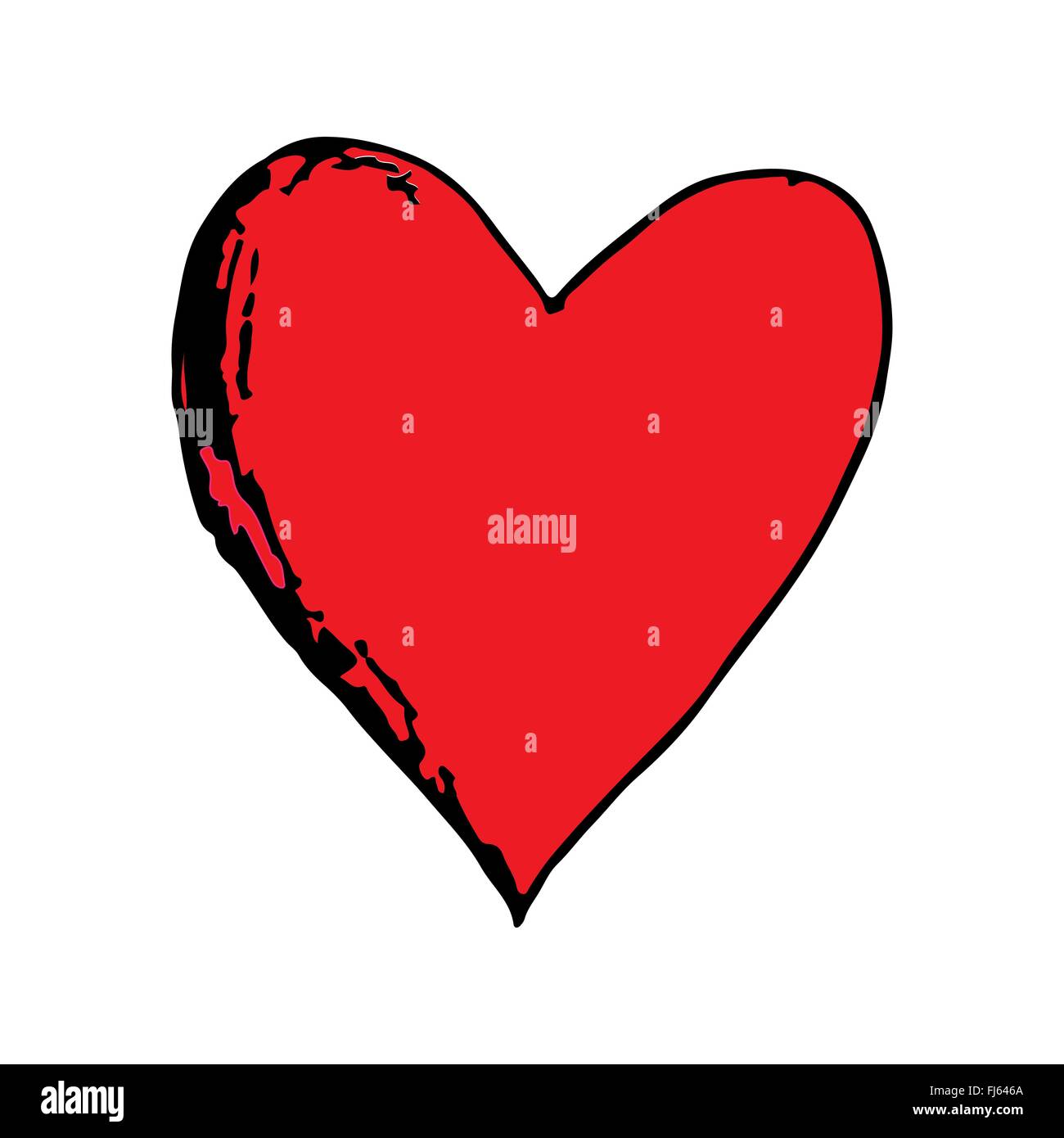 Red love heart doodle hand drawing vector Stock Vector Image & Art - Alamy