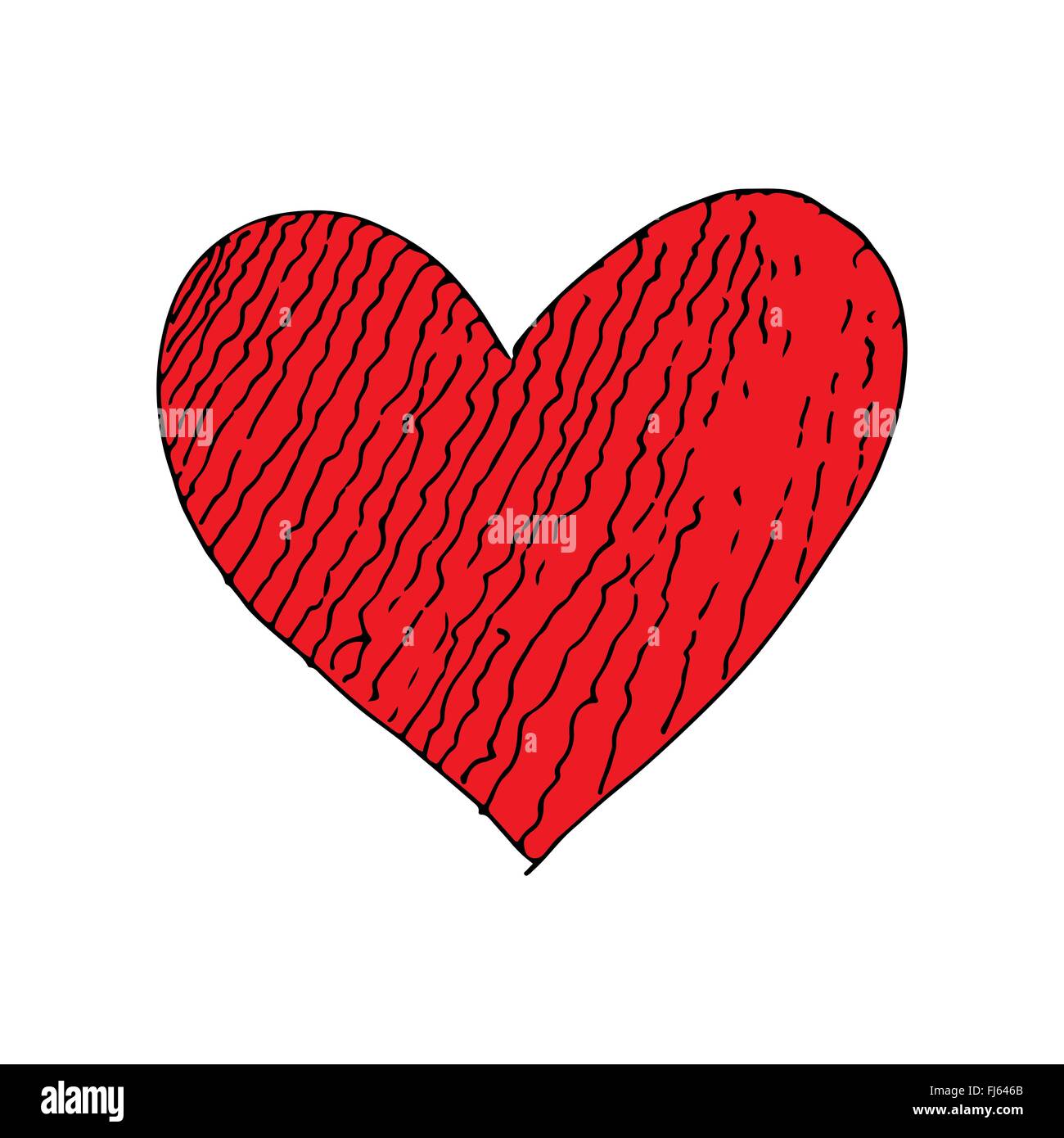 Red love heart crack doodle hand drawing vector Stock Vector Image ...