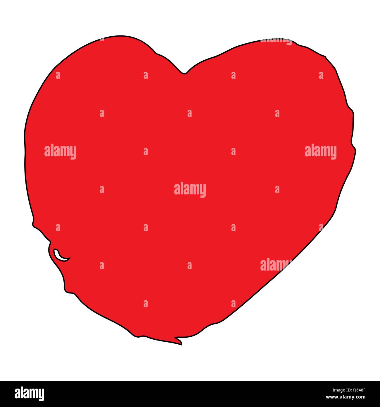 Red love heart doodle hand drawing vector Stock Vector Image & Art - Alamy