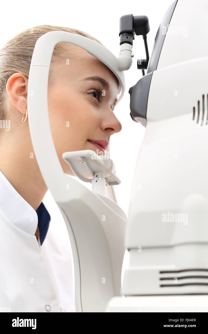 The patient in ophthalmology clinic during the study of computer vision ...