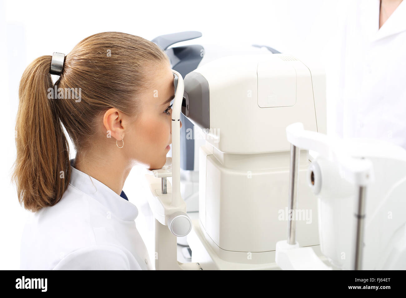 The patient in ophthalmology clinic during the study of computer vision ...