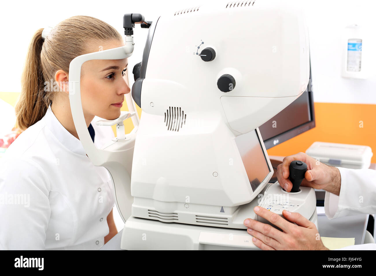 The patient in ophthalmology clinic during the study of computer vision ...