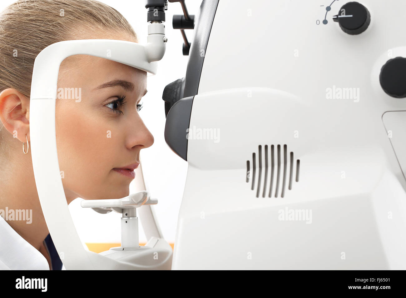 The patient in ophthalmology clinic during the study of computer vision ...