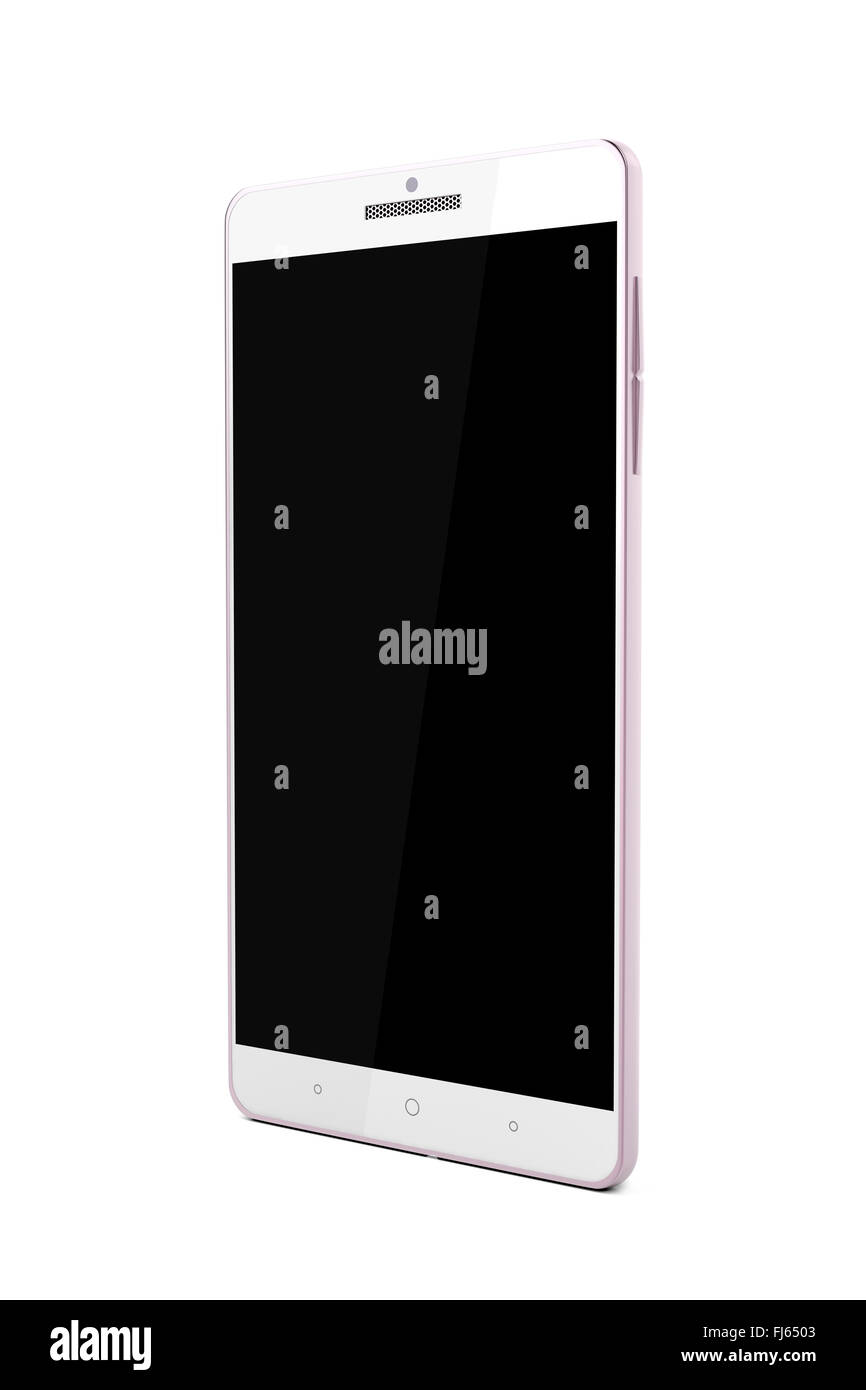 Rose gold smartphone on white background Stock Photo - Alamy