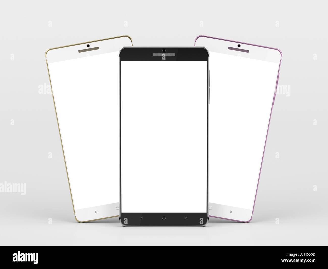 Smartphones with different colors with blank white screens Stock Photo ...