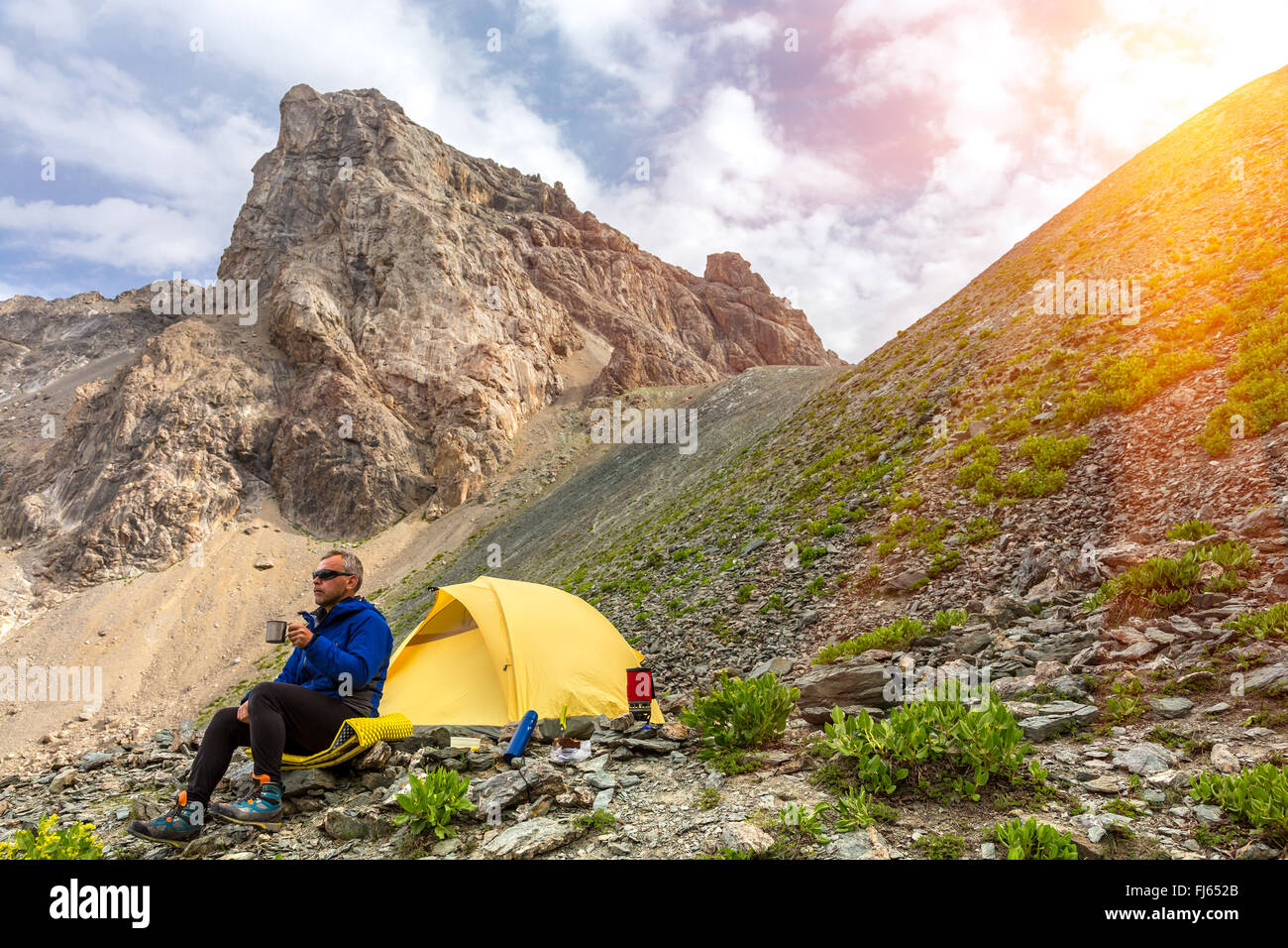 Lunch of alpine climber Stock Photo - Alamy