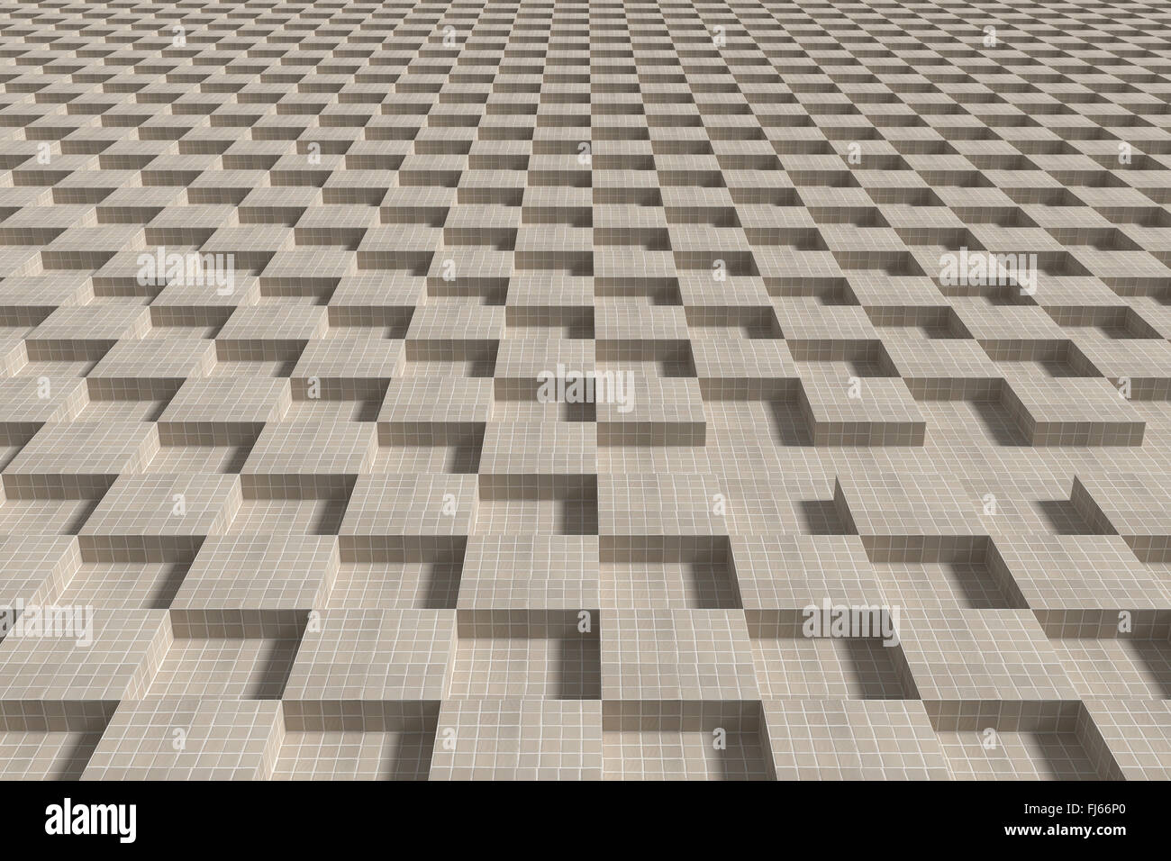 3d rendering of endless grey tiled cubes. Illustration Stock Photo - Alamy