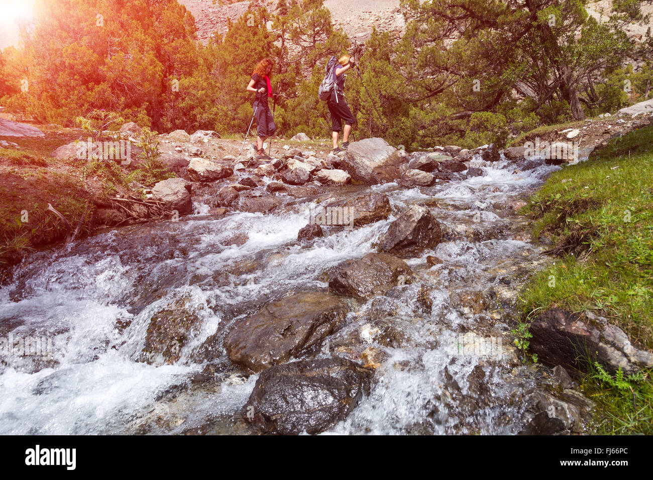 Two hikers go trekking hi-res stock photography and images - Alamy