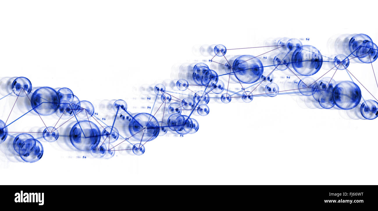 abstract design, connected circles / network concept on white ...