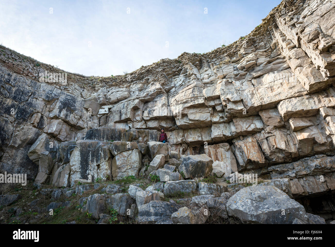 The disused Winspit Quarry near Worth Matravers on the Isle of Purbeck ...
