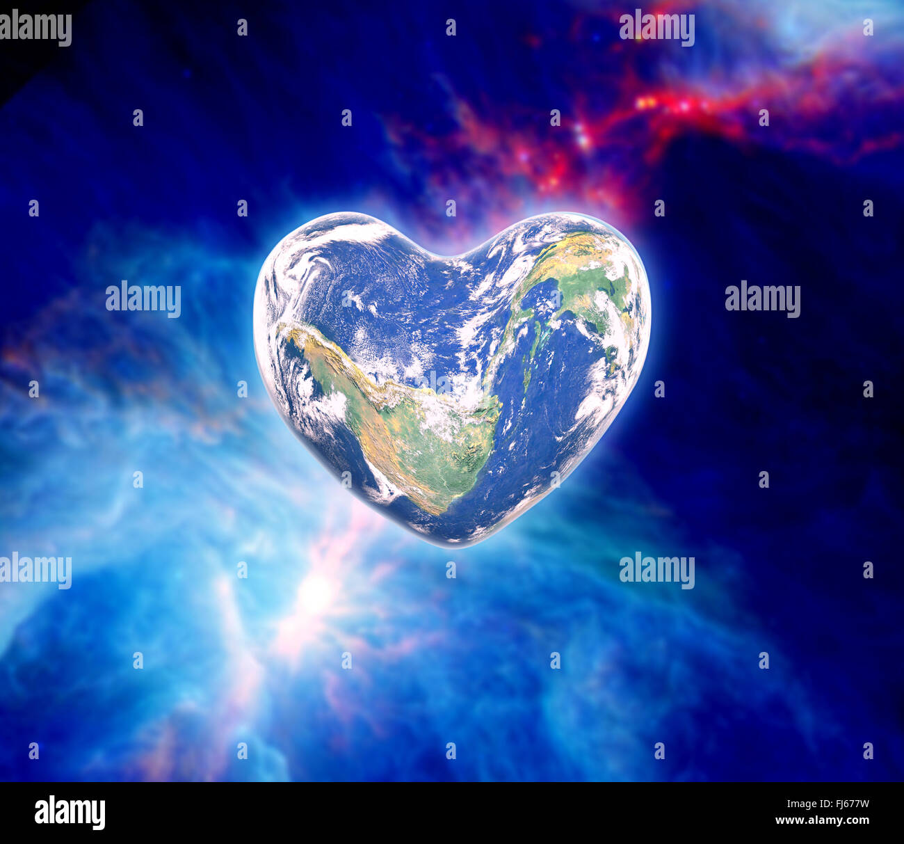 The earth in the shape of a heart, elements of this image furnished by ...