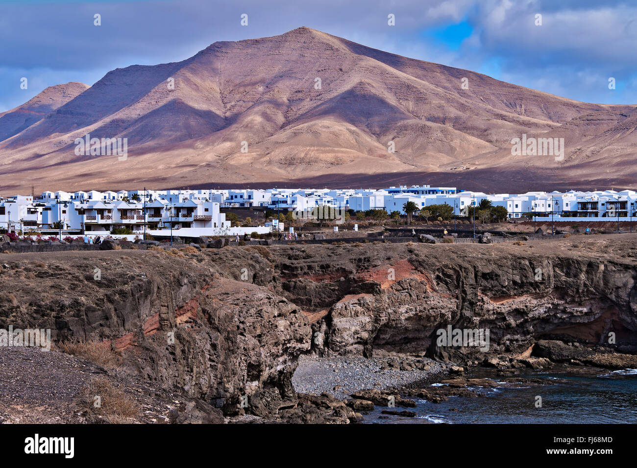 View Of Mountains and Sea View Playa Blanca Lanzarote Spain Stock Photo ...