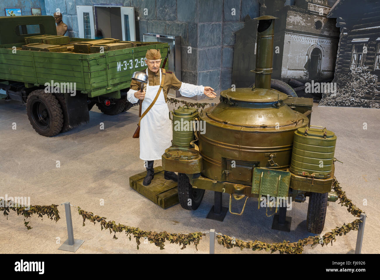 Minsk, Belarus - December 20, 2015: Soviet russian army field kitchen ...