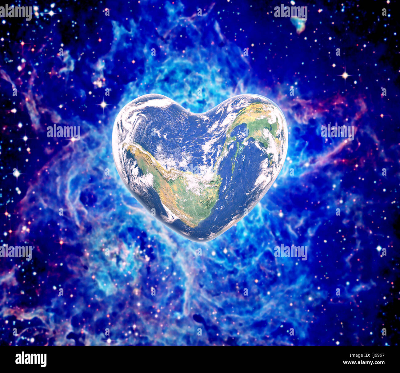 The earth in the shape of a heart, elements of this image furnished by ...