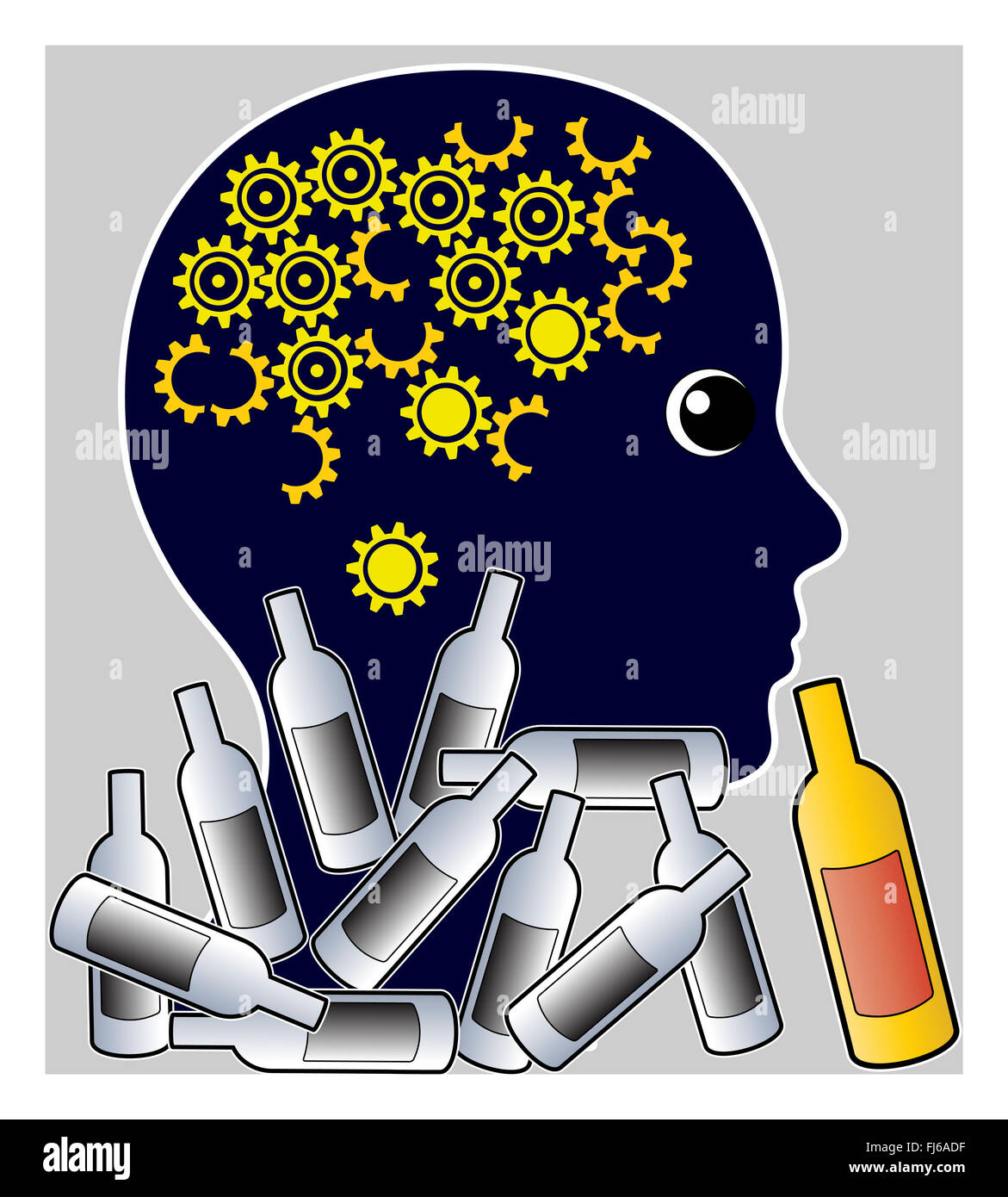 Brain Damage through Alcohol Stock Photo - Alamy