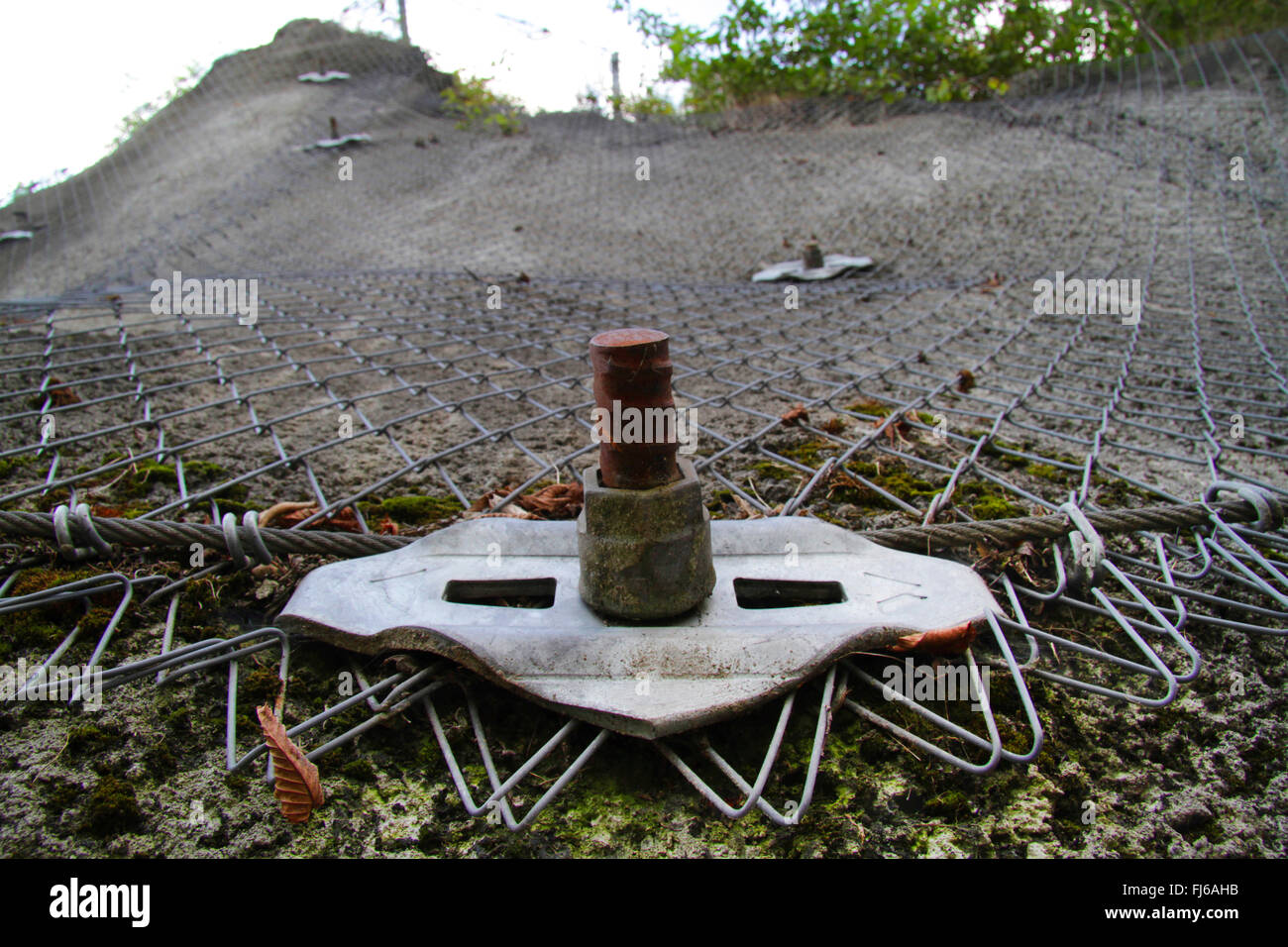 rockfall protection at rock wall, Germany Stock Photo - Alamy