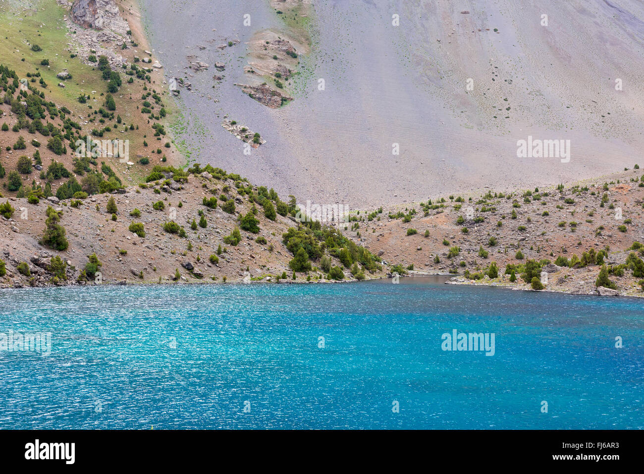 Amazing colors of Mountain Lake and Rocky Moraine Stock Photo - Alamy