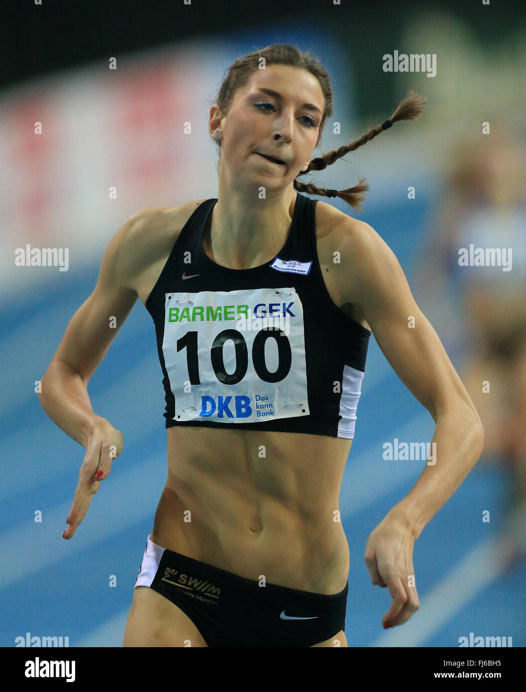 Leipzig, Germany. 28th Feb, 2016. Runner Christina Hering of LG ...