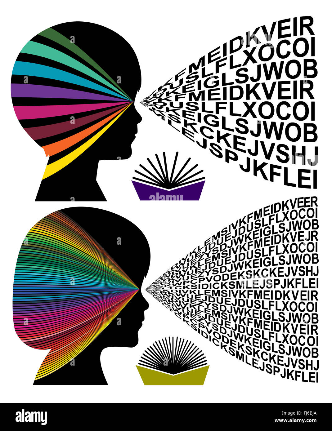 Girl boy reading books Cut Out Stock Images & Pictures - Alamy