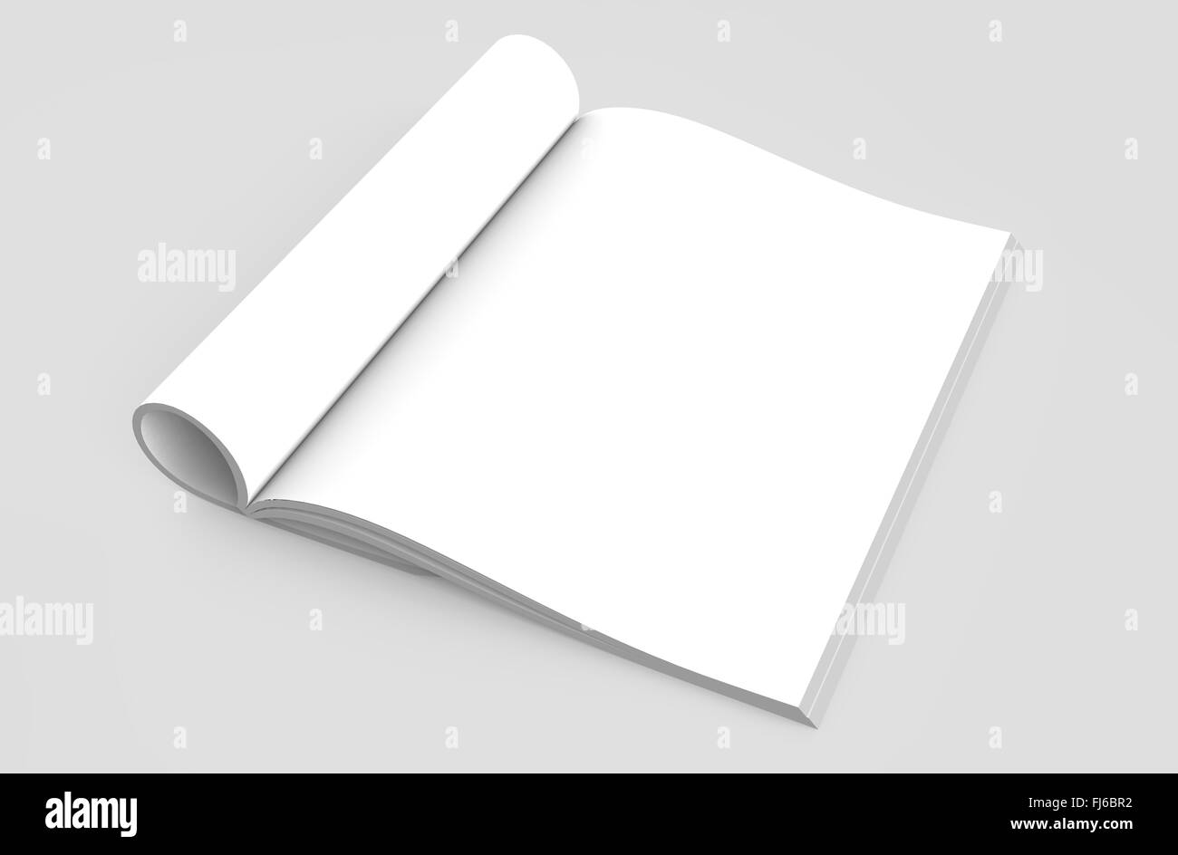 Magazine open on a grey background for your mockup Stock Photo - Alamy