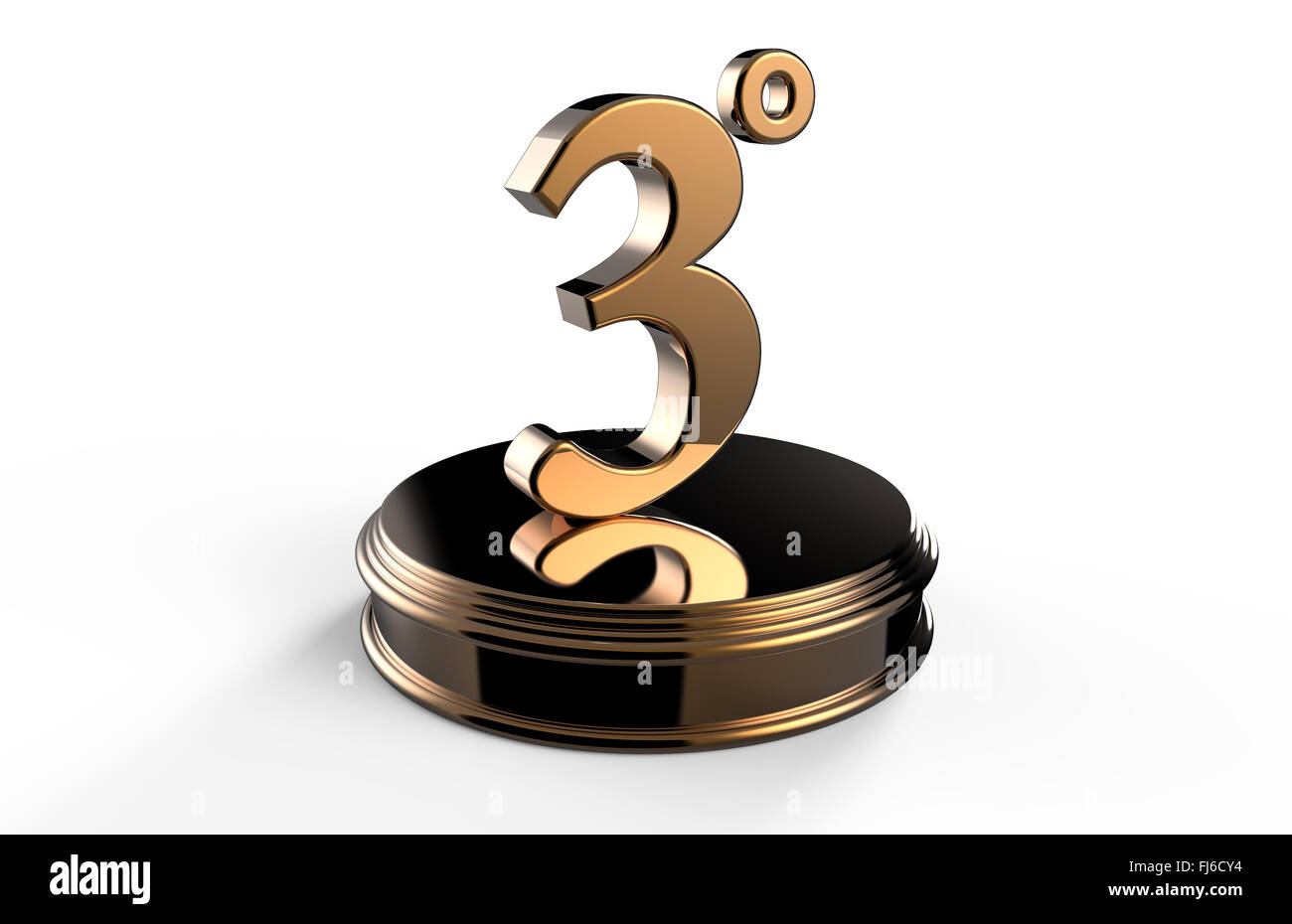 Bronze number 3 on podium isolated on a white background Stock Photo ...
