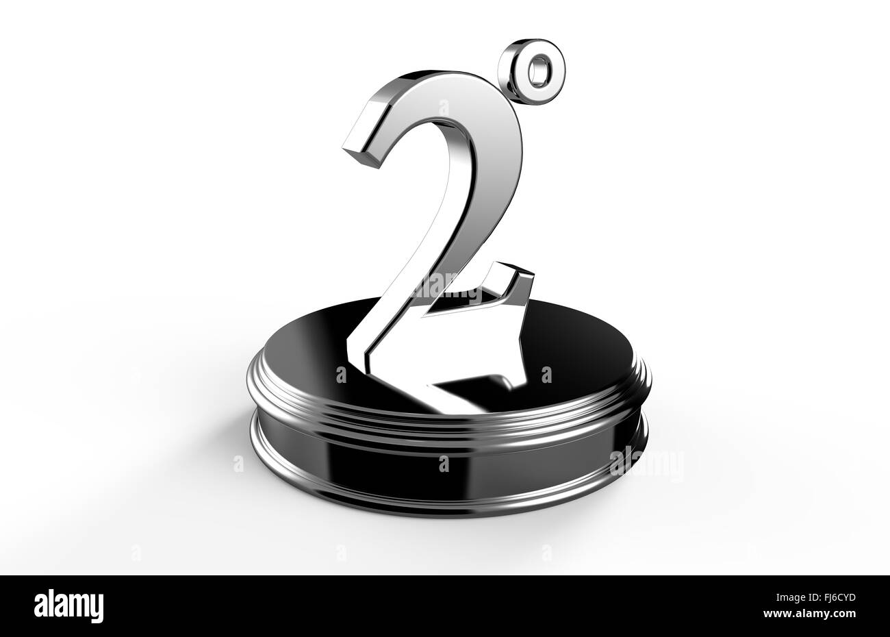 Silver number 2 on podium isolated on a white background Stock Photo ...