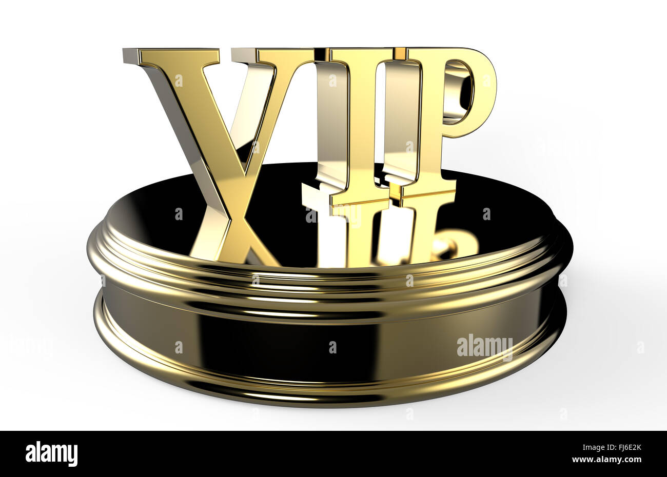 Gold VIP on podium isolated on a white background Stock Photo - Alamy