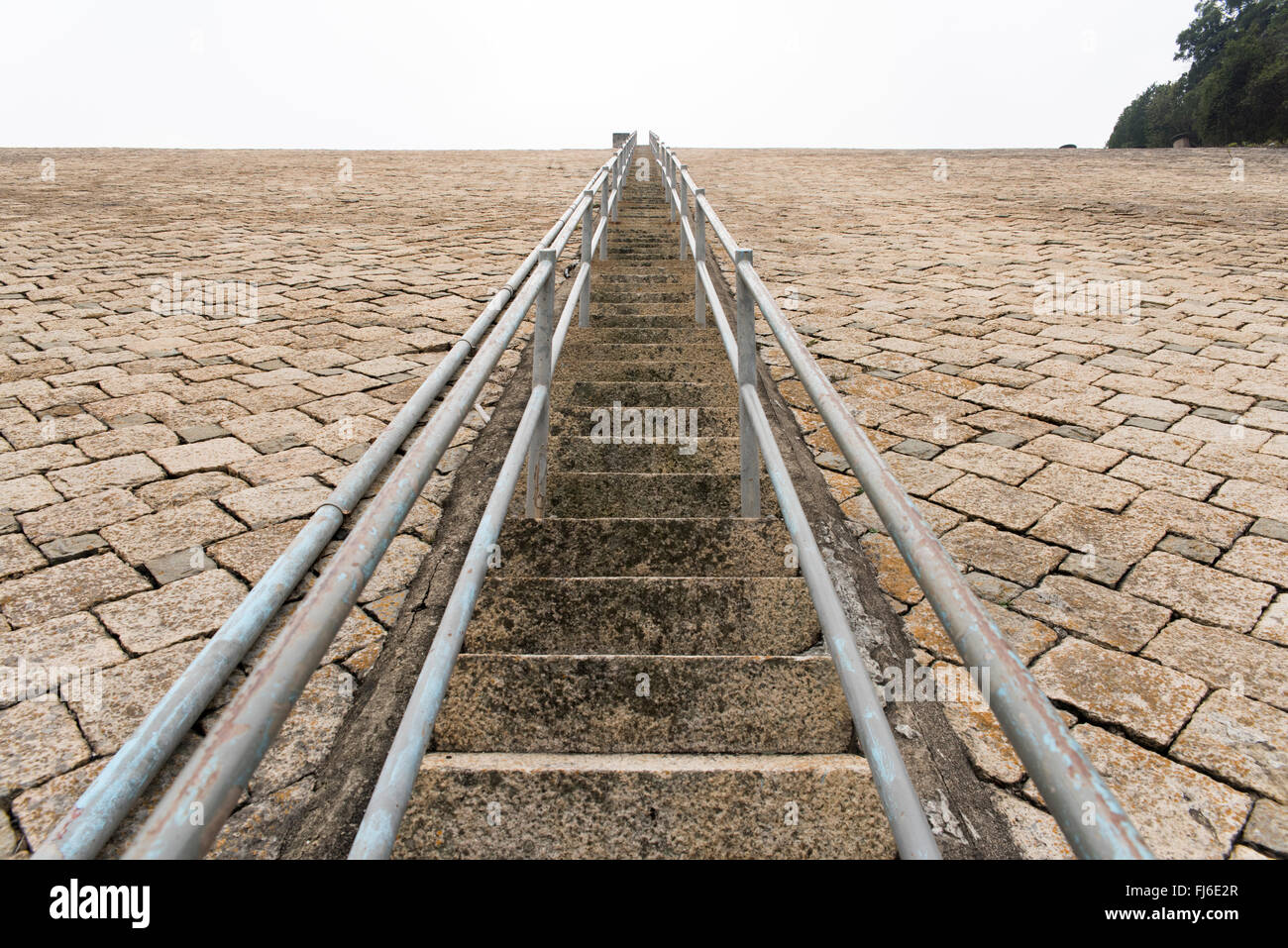 Endless stair on a Dam Stock Photo - Alamy