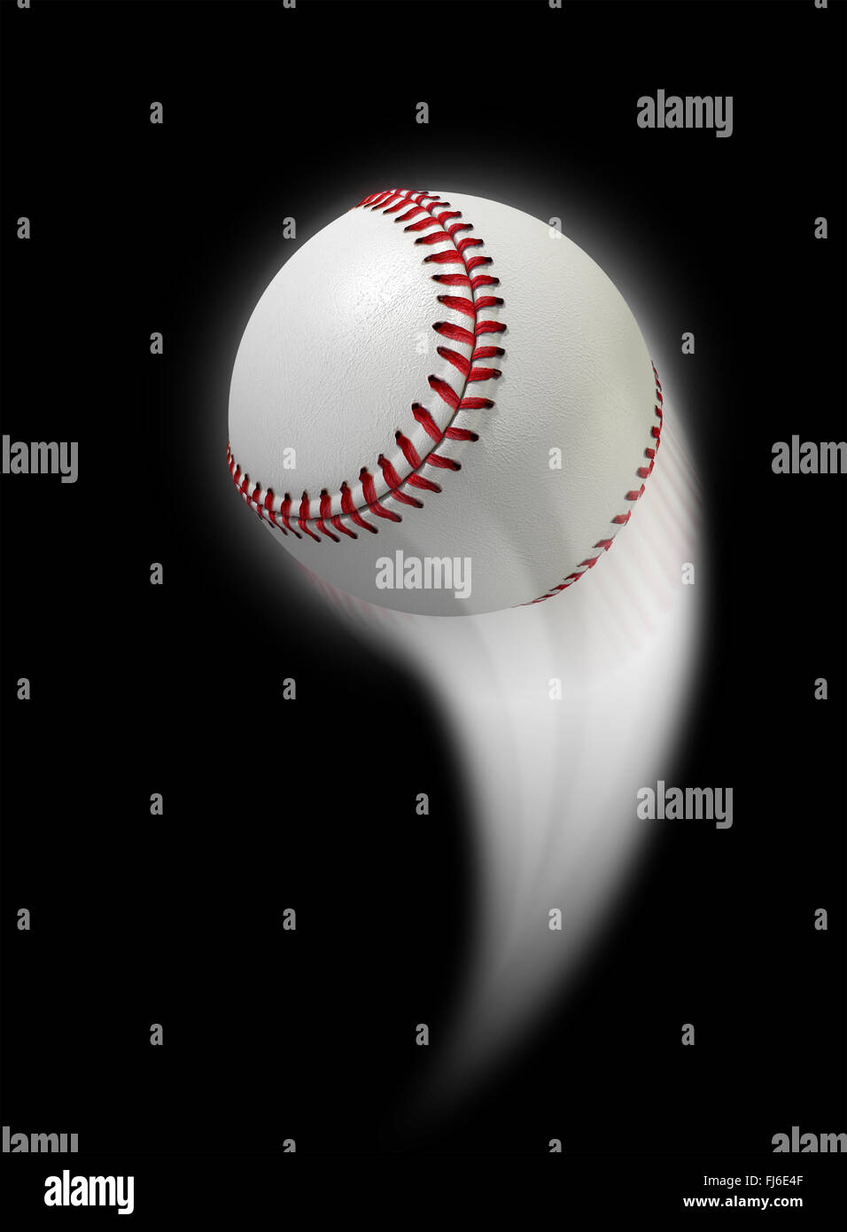 A baseball ball swooshing into the atmosphere from a distance on an ...