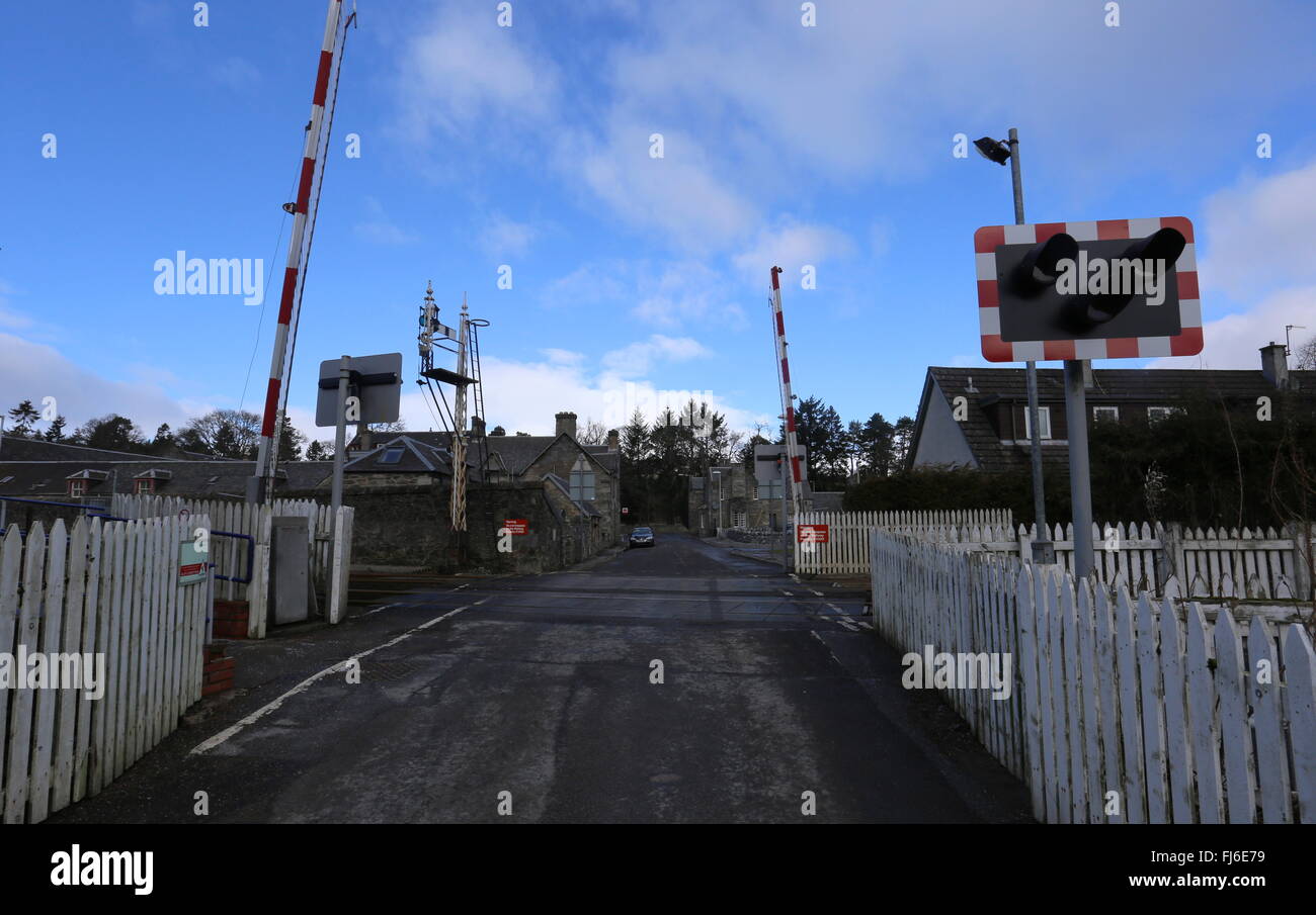 Level crossing Blair Atholl Scotland February 2016 Stock Photo - Alamy