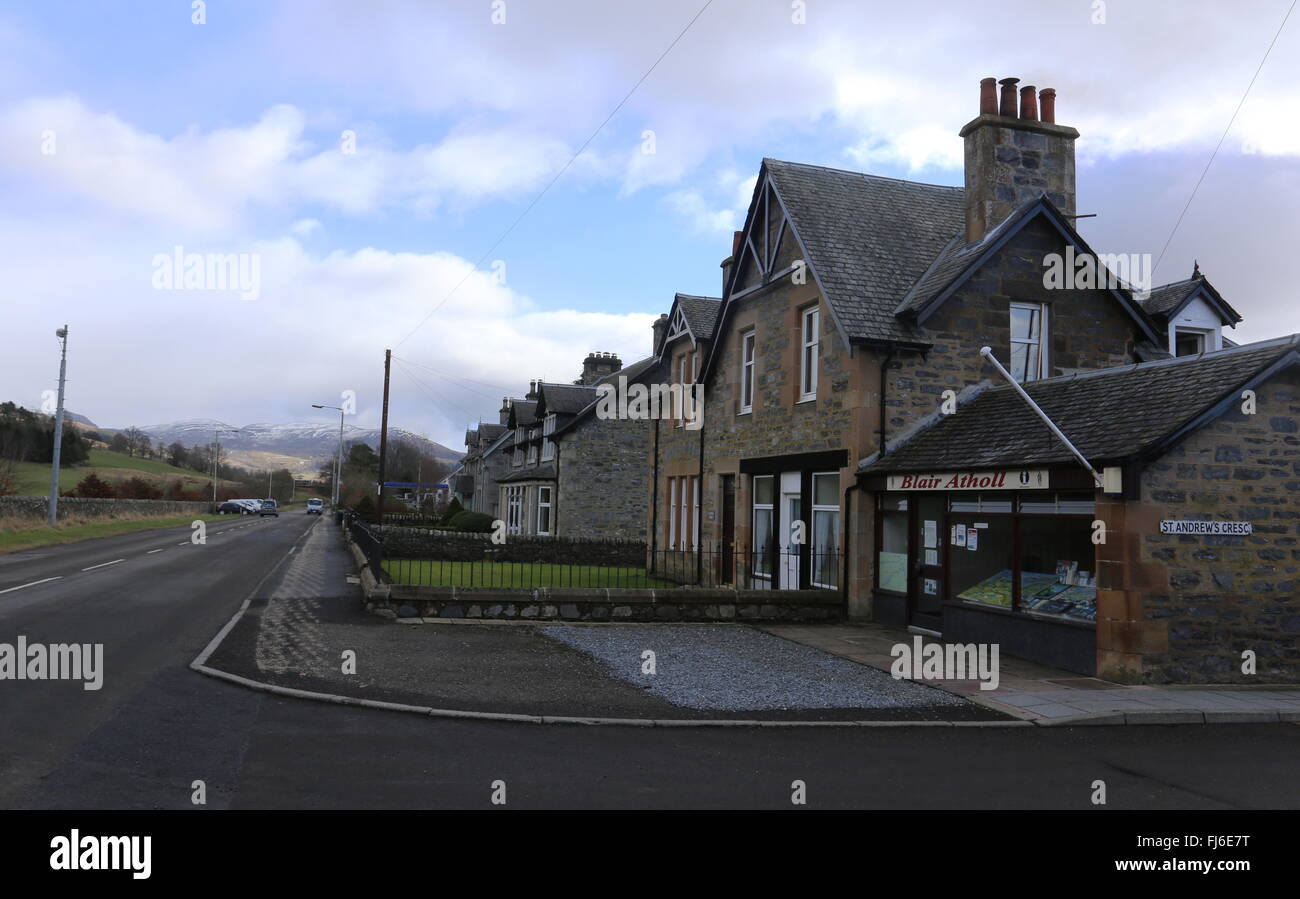 Bridge of Tilt street scene Scotland February 2016 Stock Photo - Alamy
