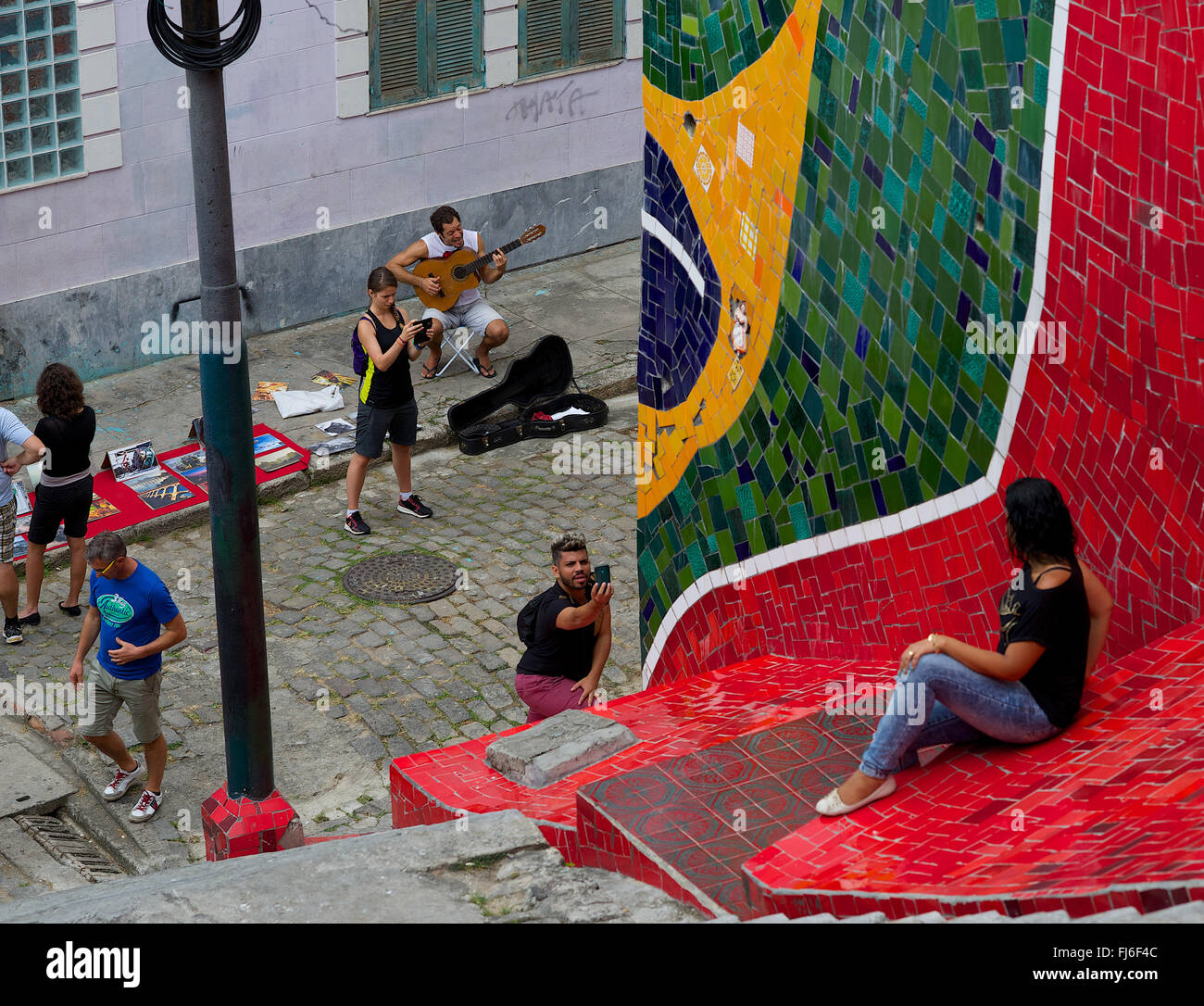 Escadaria Selarón, also known as the 'Selaron Steps', is a set of world ...