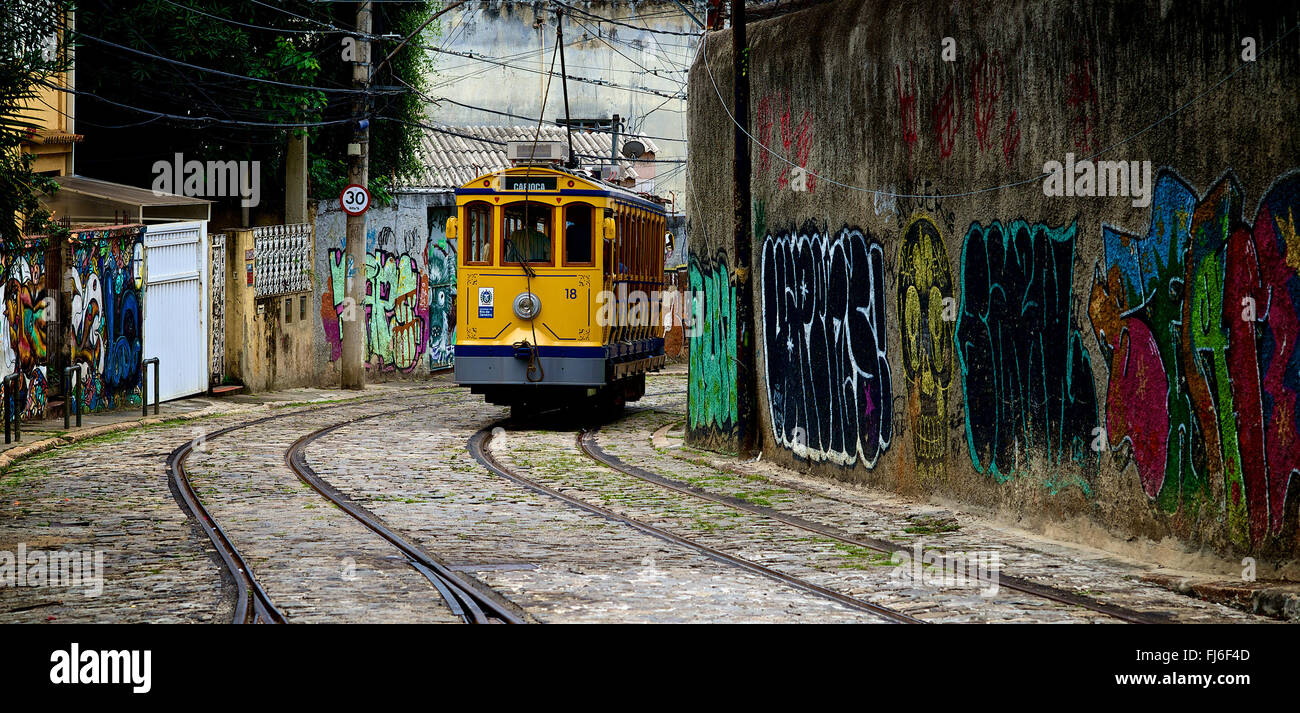 Tram, Santa Teresa, Rio de Janeiro, Brazil Stock Photo - Alamy