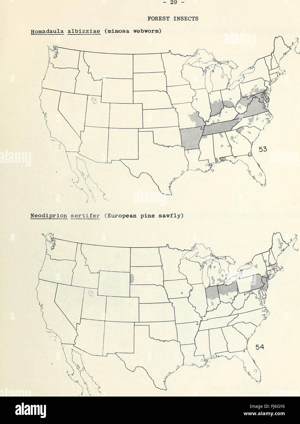 Distribution maps of some insect pests in the United States (1959 Stock ...