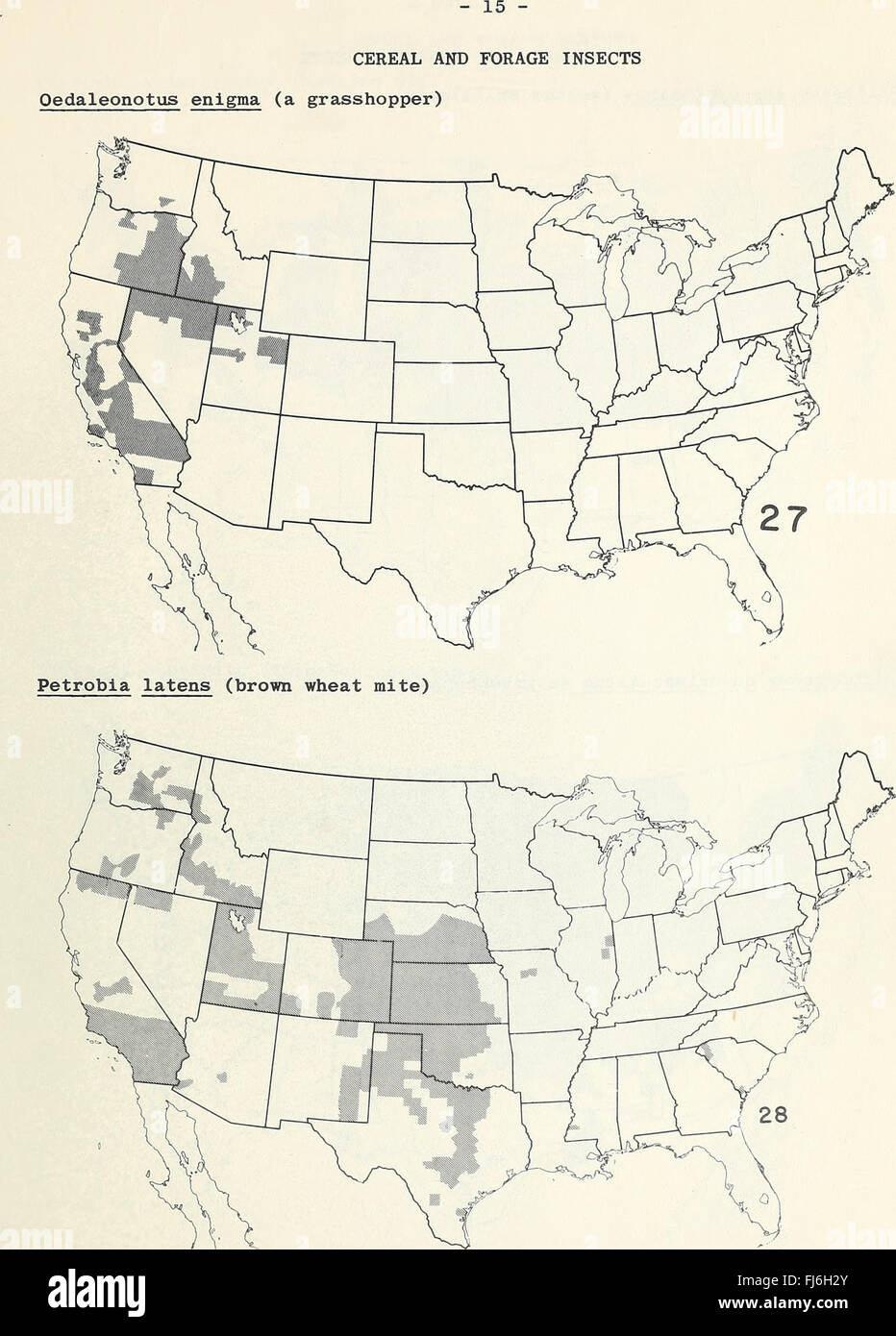Distribution maps of some insect pests in the United States (1959 Stock ...
