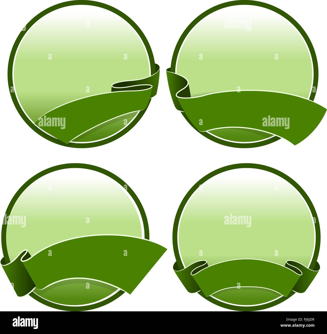 Green label with ribbon Stock Vector Image & Art - Alamy