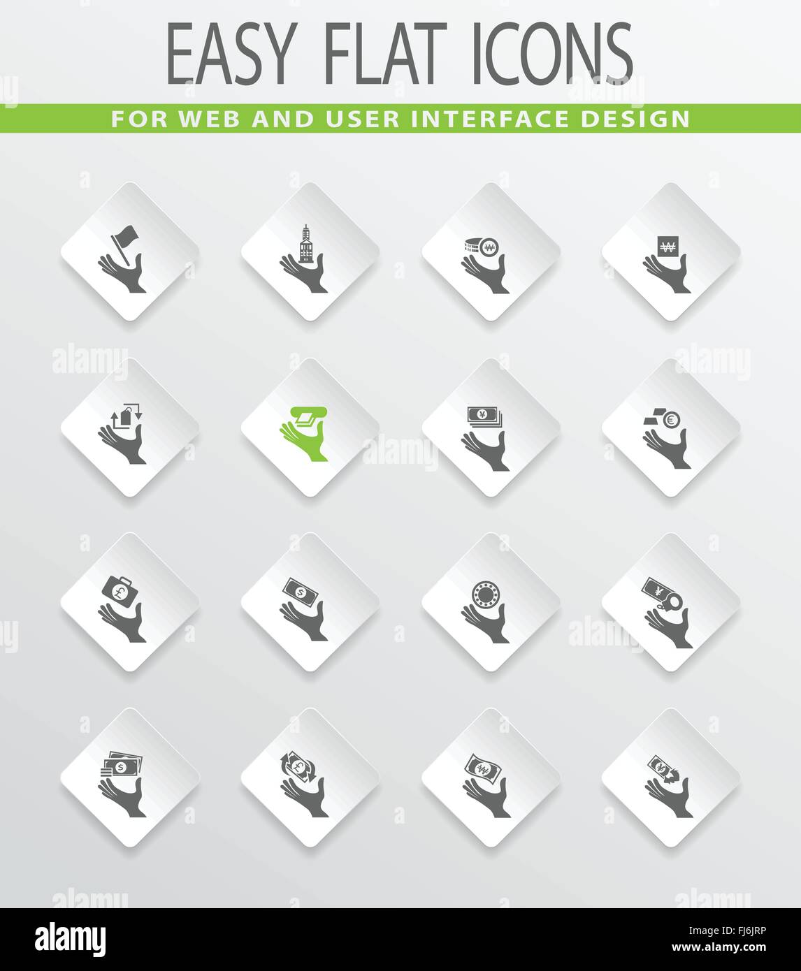 Hand and money icons set Stock Vector Image & Art - Alamy