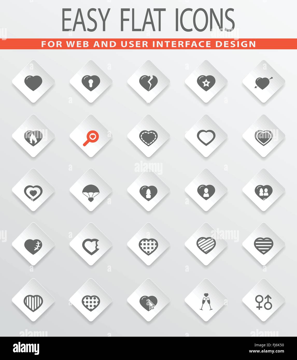 Heart Icon Set Stock Vector Image & Art - Alamy