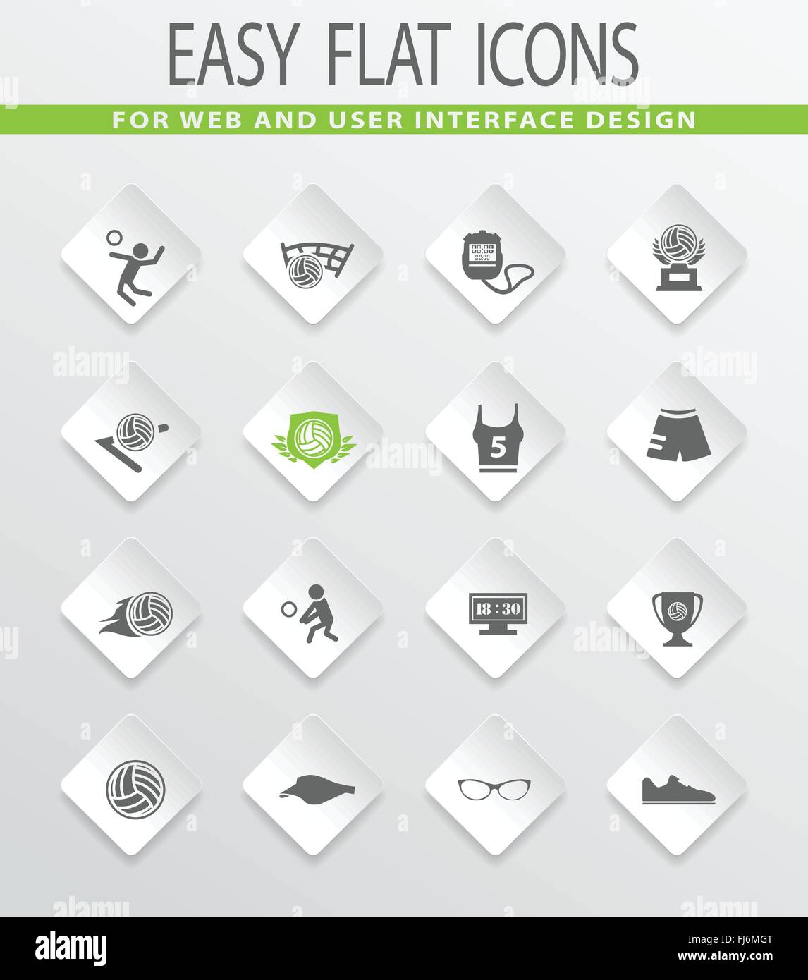 volleyball icons set Stock Vector Image & Art - Alamy