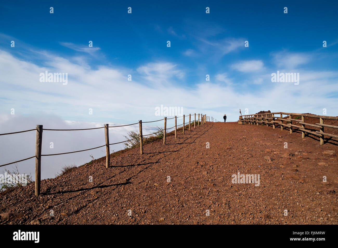 Footpath trail around the rim of the volcano Vesuvius,Naples,Italy ...