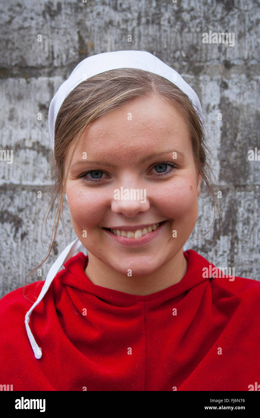 Attractive young waitress from the medieval themed Olde Hansa ...