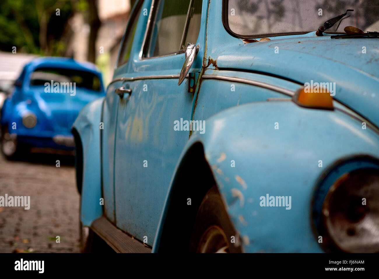 Street scene with Volkswagen Beetle, Rio de Janeiro, Brazil Stock Photo ...