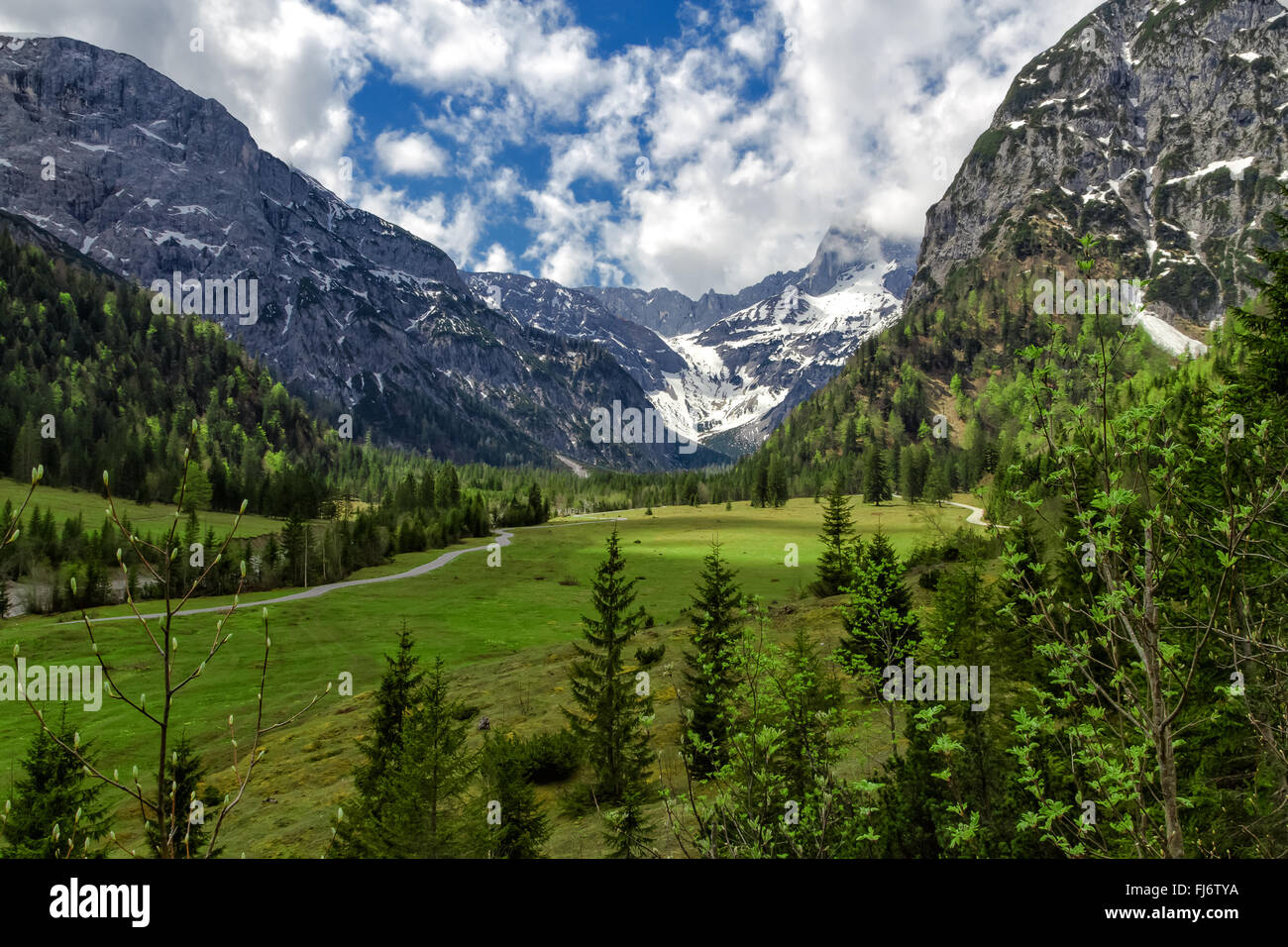 Beautiful Mountain Landscape in Spring, Alps, Austria Stock Photo - Alamy
