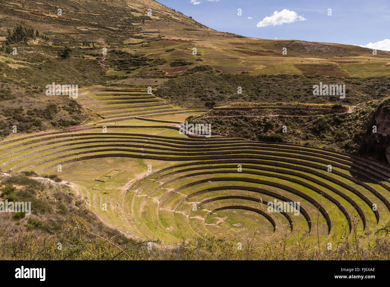 circular terraces on peru top view Stock Photo - Alamy