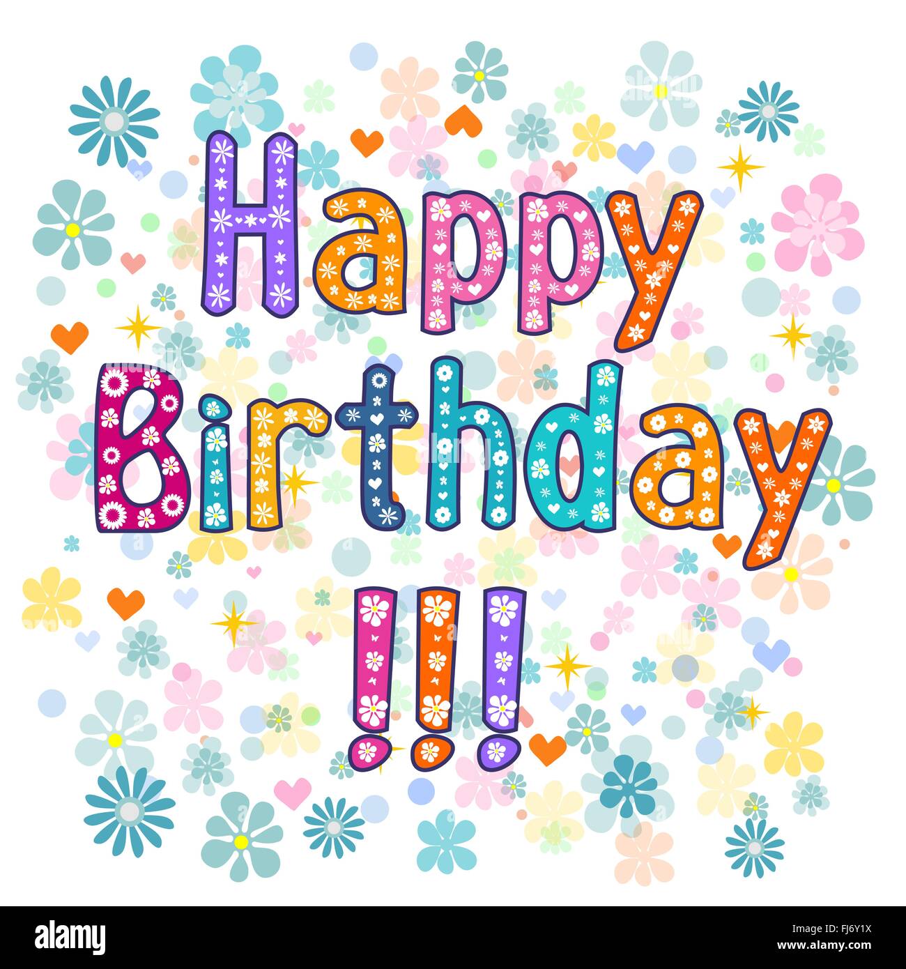 Happy birthday message handwritten Stock Vector Images - Alamy