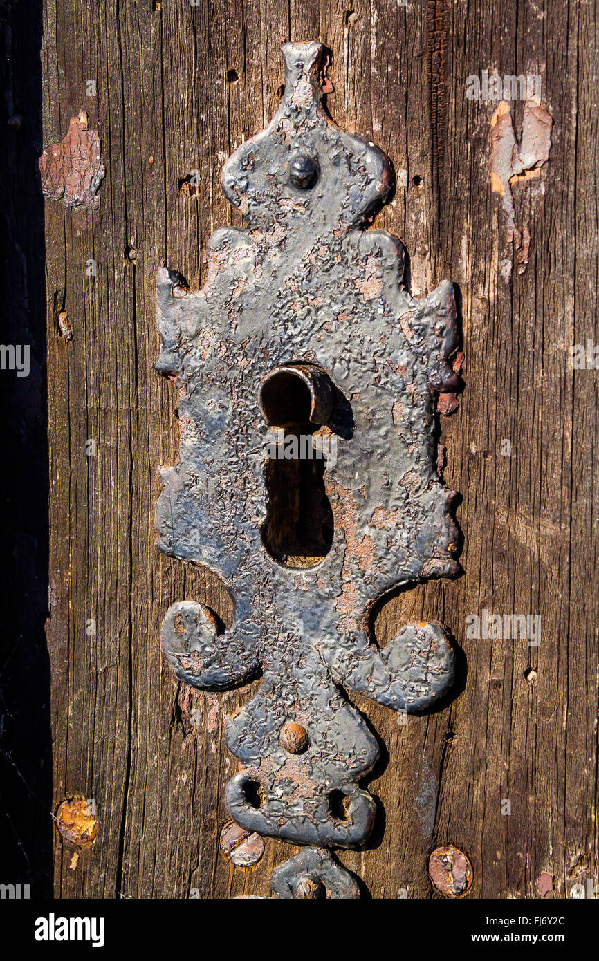 Old lock on brown hi-res stock photography and images - Alamy