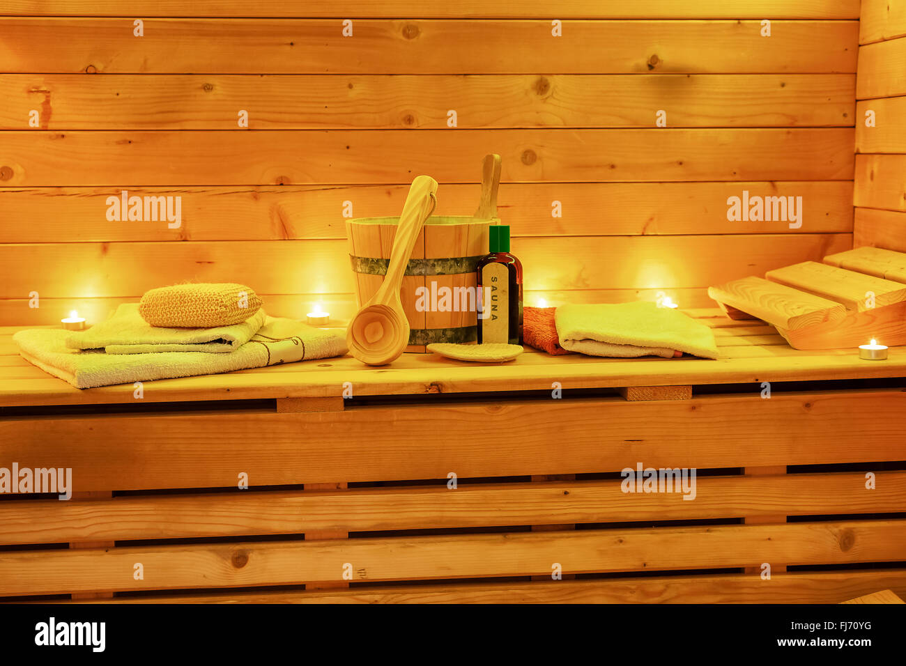 Relax Sauna Still life with sauna accessories Stock Photo - Alamy