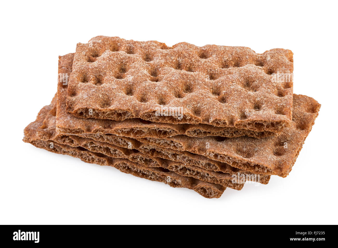 Dark Rye Crispbread Isolated on White Stock Photo - Alamy