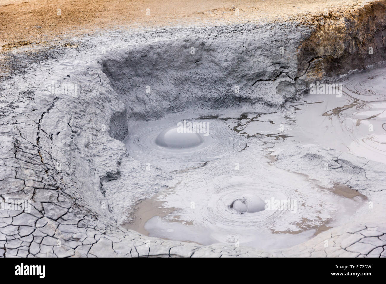 boiling mud pool in myvatn area north iceland Stock Photo - Alamy