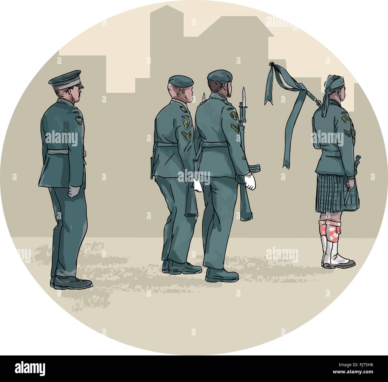 Cartoon Army Marching